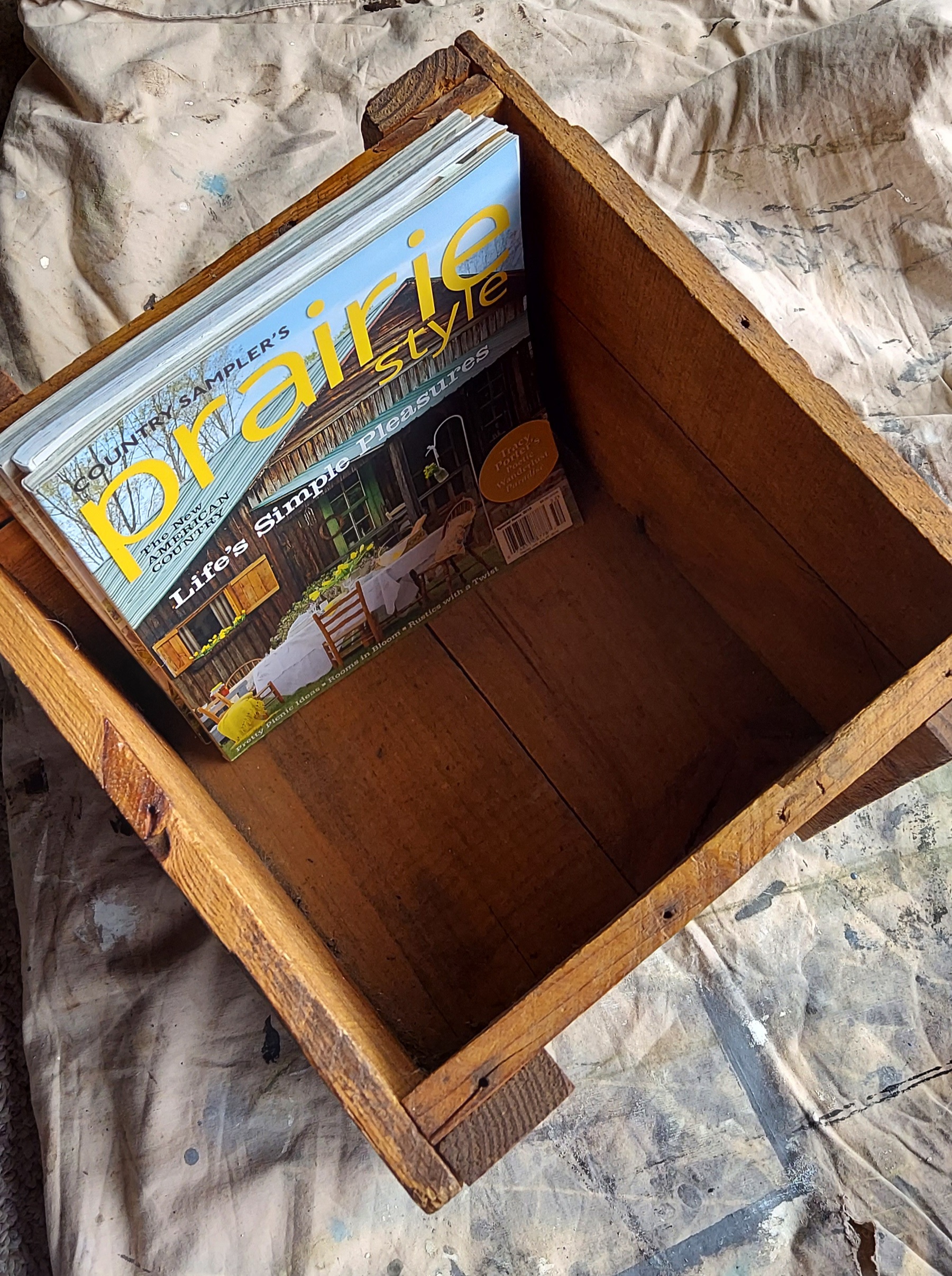 Upcycled Magazine Crate Caddy – Charm & Grit Home
